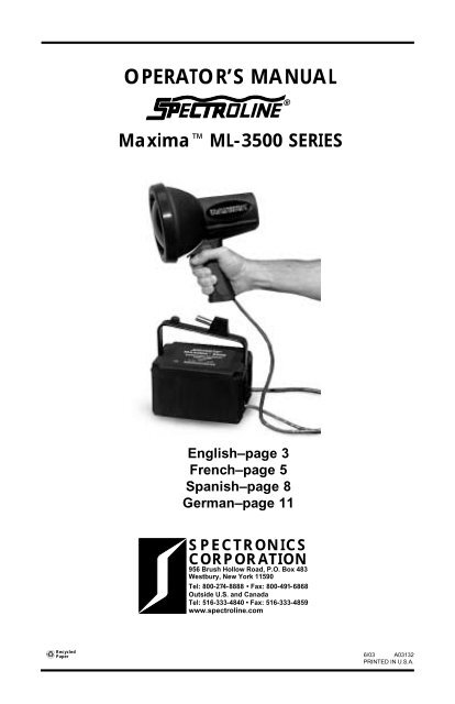 OPERATOR'S MANUAL - Advanced Engineering