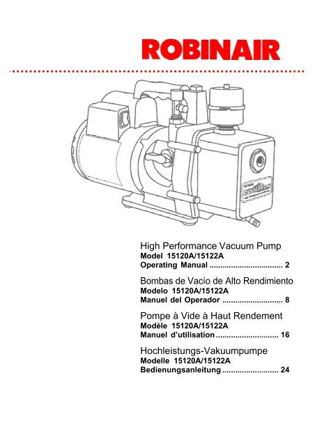 Robinair Vacuum Pump Spare Parts | Reviewmotors.co