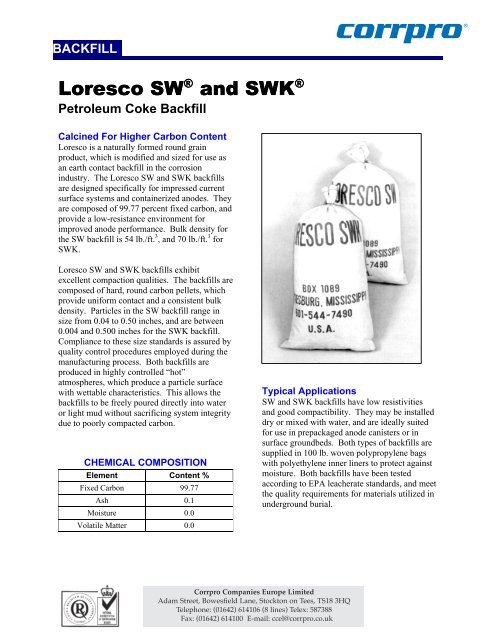 Loresco SW and SWK Petroleum Coke backfill.pdf - Corrpro.Co.UK