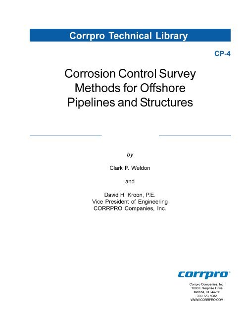 Survey Methods for Offshore Pipelines and Structures - Corrpro.Co.UK