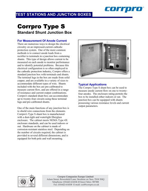standard shunt junction box.pdf - Corrpro.Co.UK