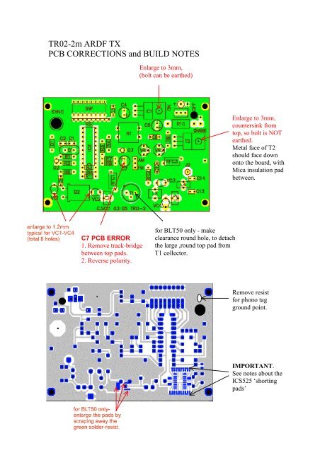 TR02-2m ARDF TX PCB CORRECTIONS and ... - Open-circuit.co.uk