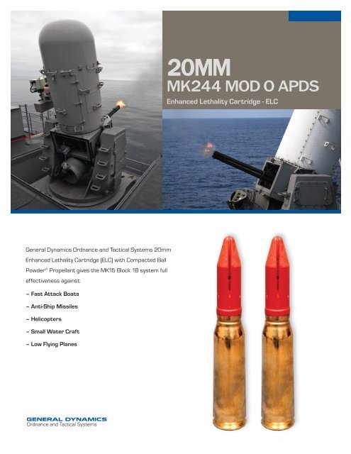 20MM - General Dynamics Ordnance and Tactical Systems 20MM - General Dynamics Ordnance and Tactical Systems