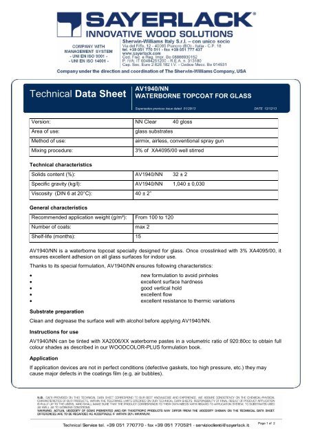 Technical Data Sheet
