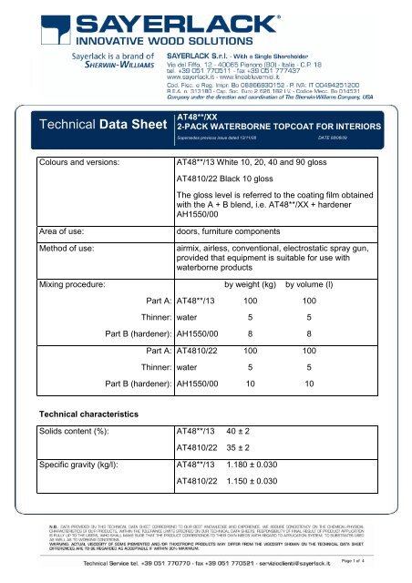 Technical Data Sheet
