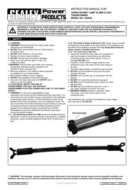 InstructIon MAnuAL for: - Super Power Tools