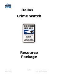 Dallas Police Department Reports - Police Reports