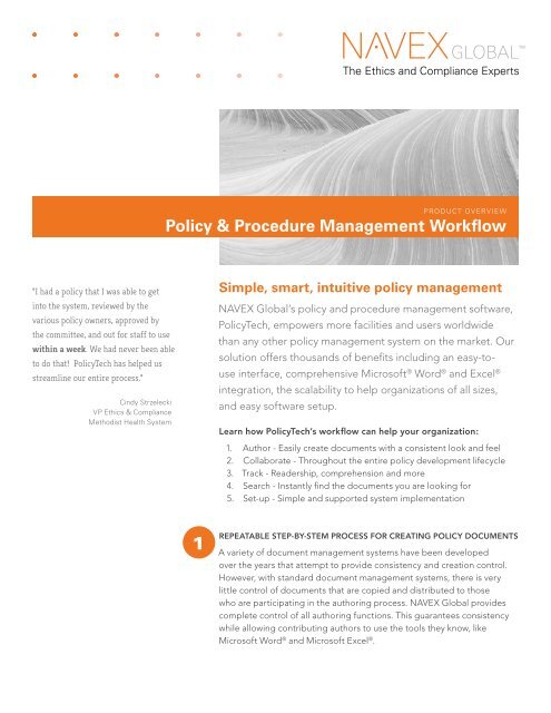 Policy & Procedure Management Workflow - NAVEX Global