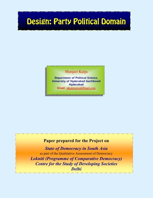 Design: Party Political Domain - Democracy Asia