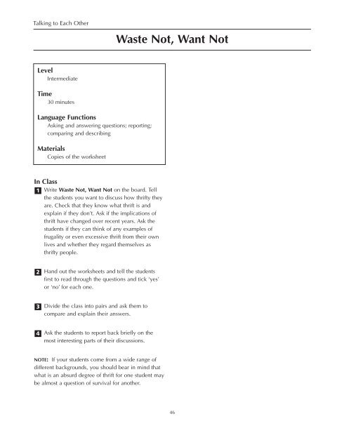 Waste Not, Want Not - Delta Publishing