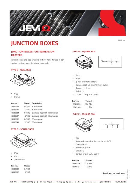 JUNCTION BOXES - Jevi