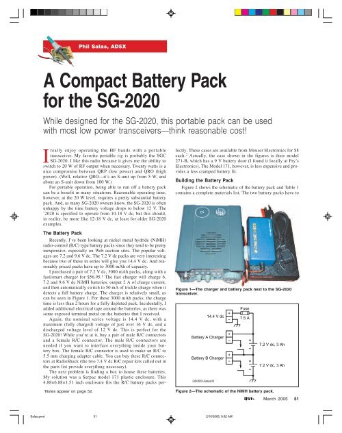 A Compact Battery Pack for the SG-2020 I - SGC