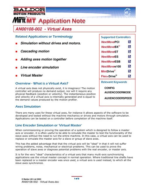 AN00108-002 - Virtual Axes - ABB Motion Control