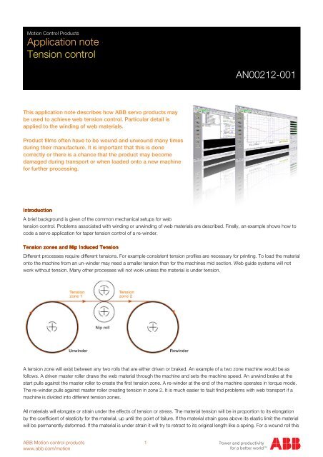 Application note Tension control - ABB Motion Control