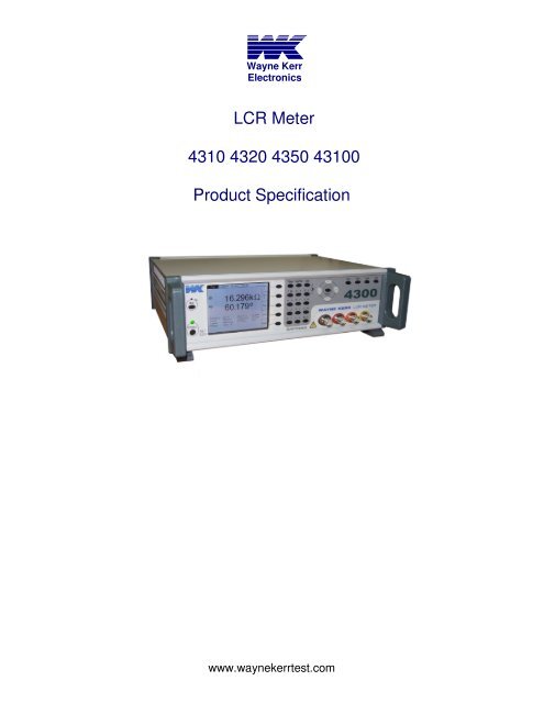 4300 Series Specification.pdf - Wayne Kerr, Inc.