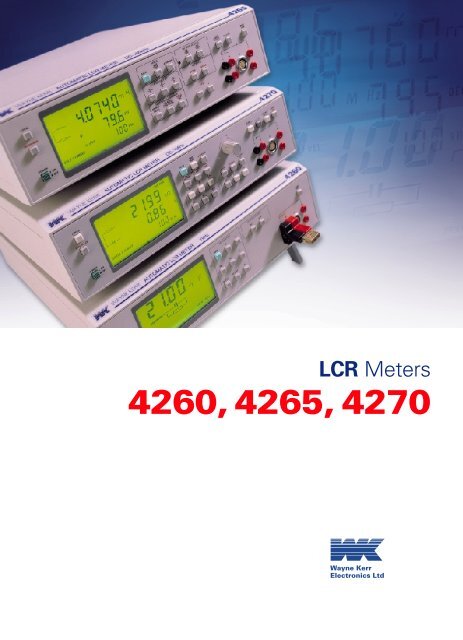 brochure/4265 and 4270.pdf - Wayne Kerr, Inc.