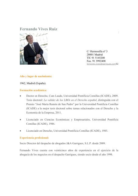 CV Fernando Vives - Prosegur