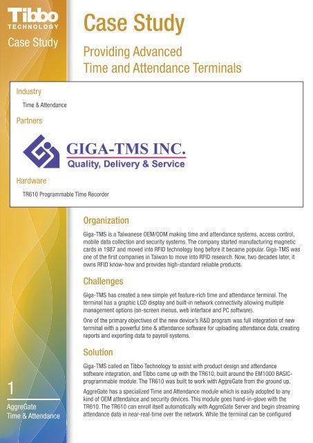 Case Study: Giga-TMS Inc. - AggreGate Platform - TIBBO Technology