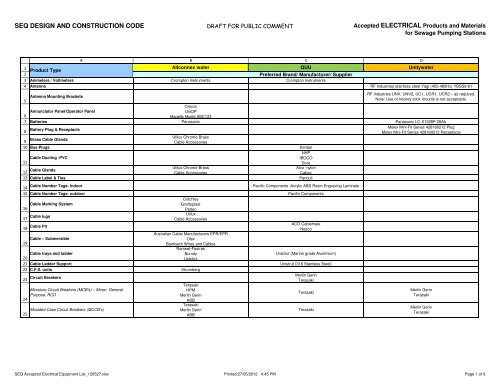 Electrical seq design and construction code