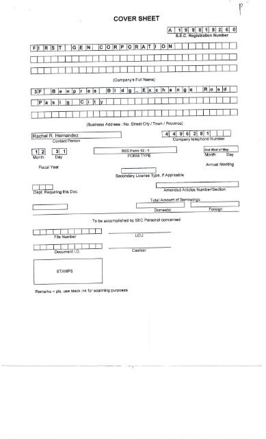 Form 12-1 - First Gen