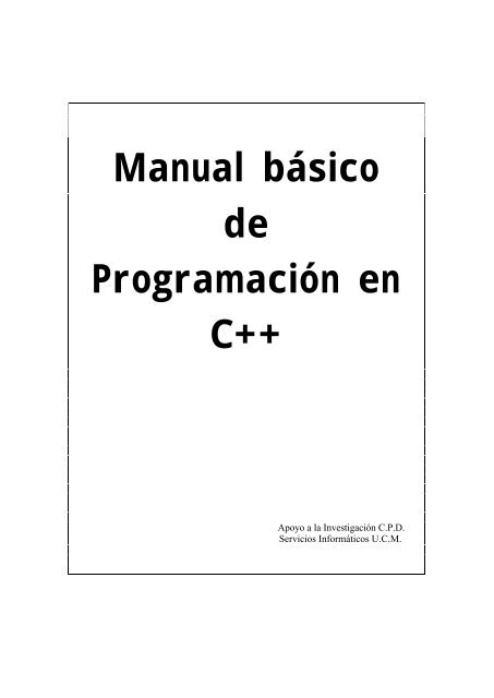 Manual básico de Programación en C++