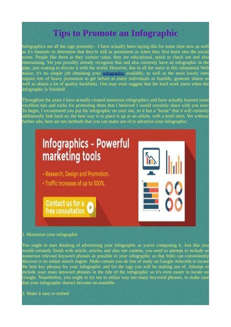 Tips to Promote an Infographic