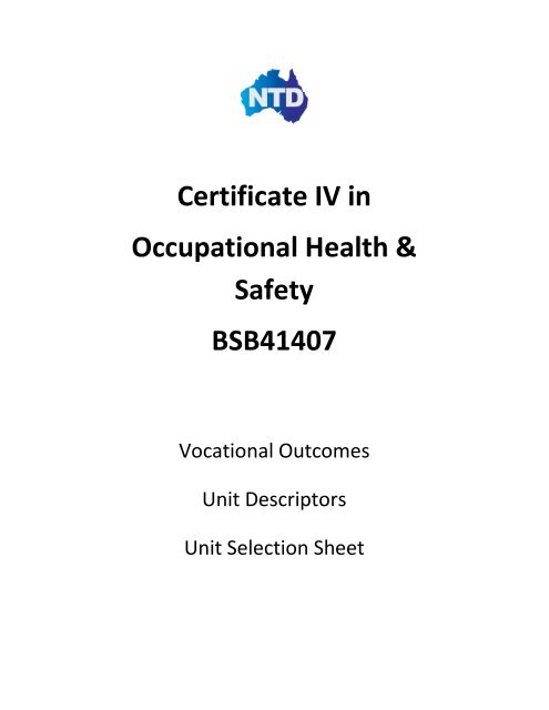 Occupational Health And Safety Certificate