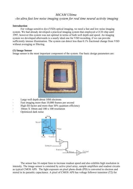 MiCAM Ultima -An ultra fast low noise imaging system for real time ...