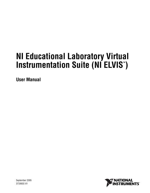 (NI ELVIS) User Manual - Machine Intelligence Lab