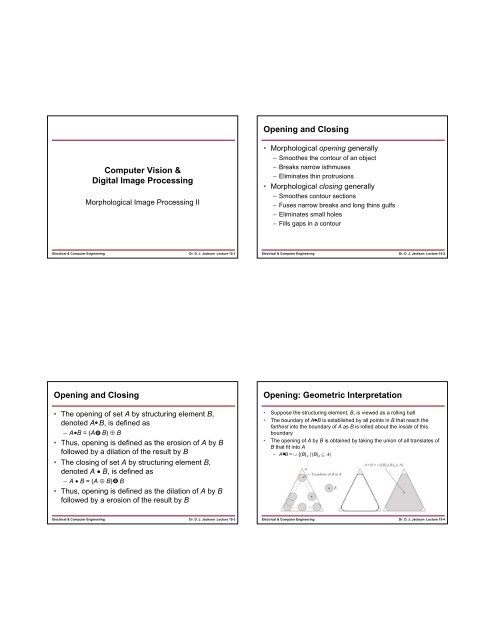 Computer Vision & Digital Image Processing Opening and Closing ...