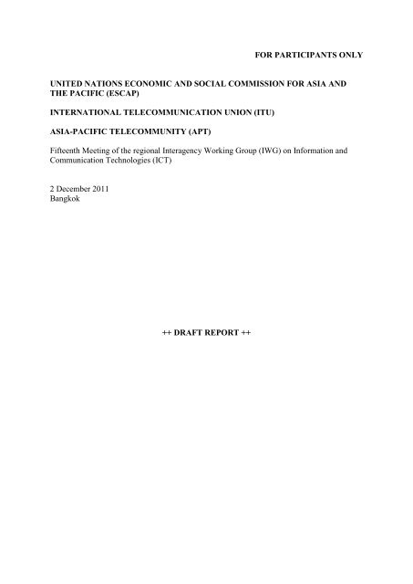Meeting Report - Asia-Pacific Telecommunity