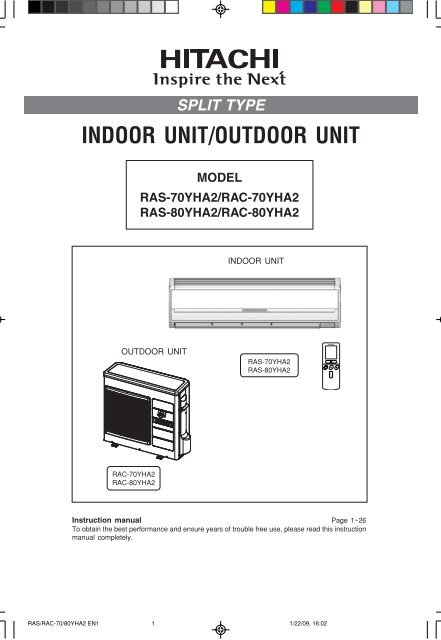 RAS/RAC-70/80YHA2 EN1 - Hitachi Air Conditioning Products