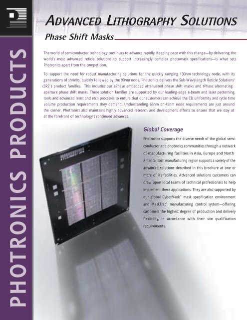 ADVANCED LITHOGRAPHY SOLUTIONS Phase Shift ... - Photronics