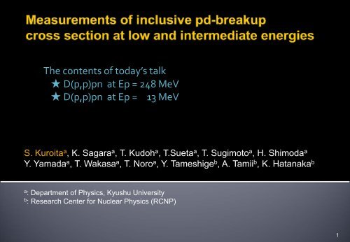 Measurements of inclusive pd-breakup cross section at low and ...