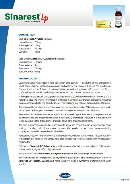 Sinarest-LP Tablet / Susp.