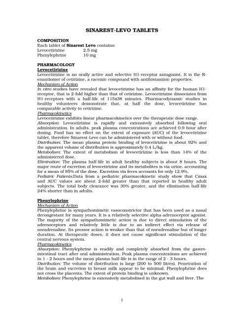 SINAREST-LEVO TABLETS