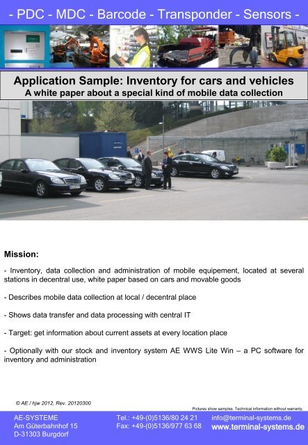 Mobile Data Collection with MDT System - Terminal Systems