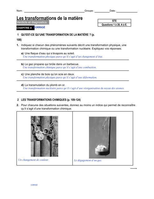 Chap4 Les atomes dans la réaction chimique