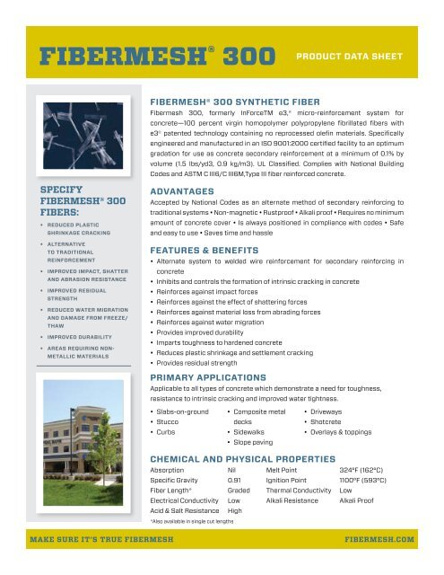 Fibermesh 300 Product Data Sheet
