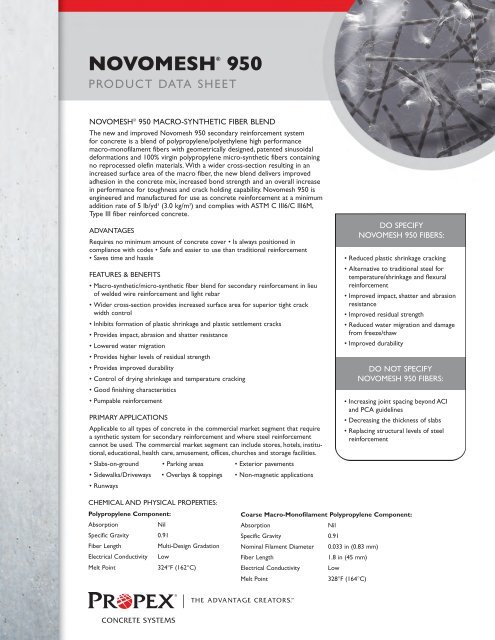 NOVOMESHÂ® 950 - Fibermesh