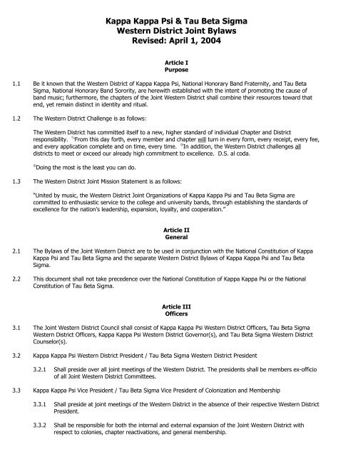 Kappa Kappa Psi & Tau Beta Sigma - The Western District » Kappa ...