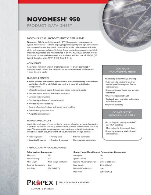 NOVOMESHÂ® 950 - Fibermesh