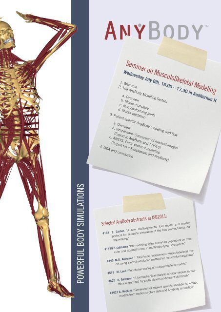 POWERFUL BODY SIMULATIONS - AnyBody Technology