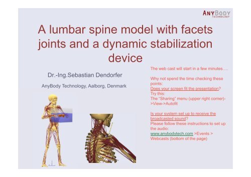 A lumbar spine model with facets joints and a dynamic stabilization ...
