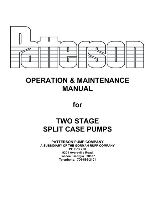 Two Stage Split Case Pumps - Patterson Pump Company