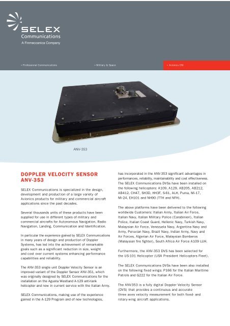 DOPPLER VELOCITY SENSOR ANV-353