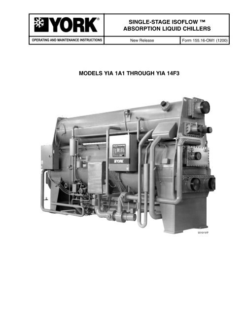 Manual de OperaÃ§Ã£o - Chiller YORKÂ® AbsorÃ§Ã£o ... - Johnson Controls