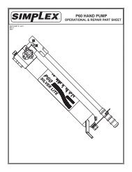 P41 HAND PUMP REPAIR PARTS SHEET - Simplex