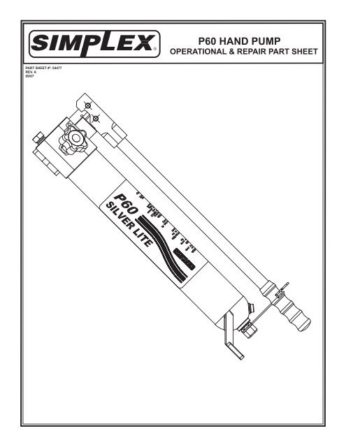 P60 HAND PUMP - Simplex