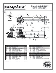 P41 HAND PUMP REPAIR PARTS SHEET - Simplex